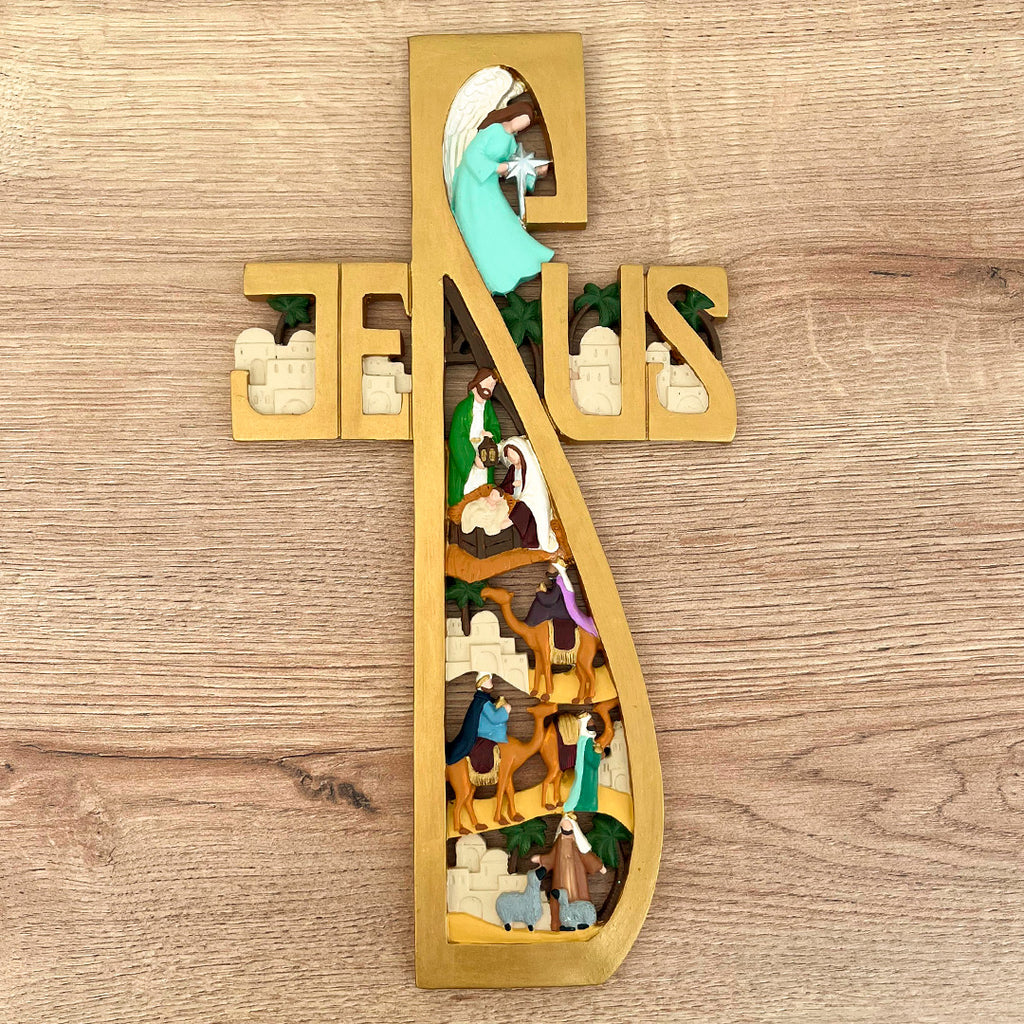 Cruz de Pared Letras de Jesús – VII Sacramentos Colombia